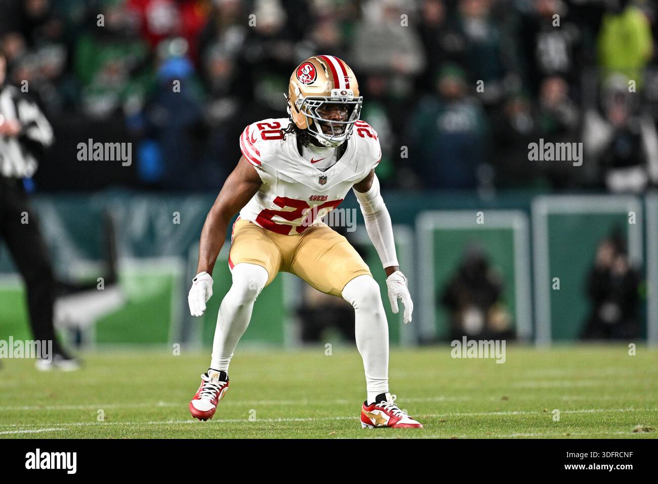 San Francisco 49ers cornerback Upton Stout (20) in action during the ...