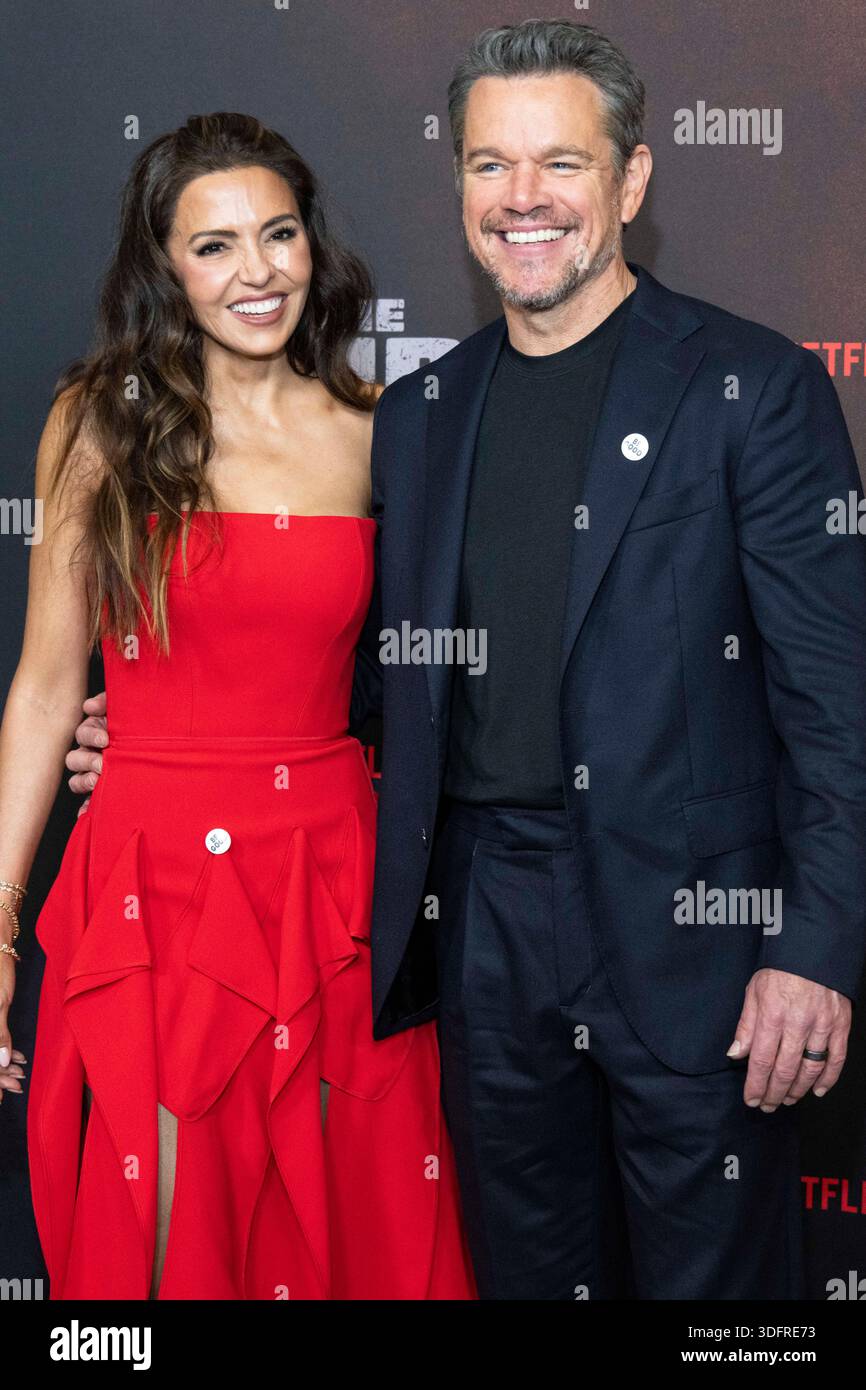 Luciana Damon and Matt Damon attend the world premiere of The RIP at ...