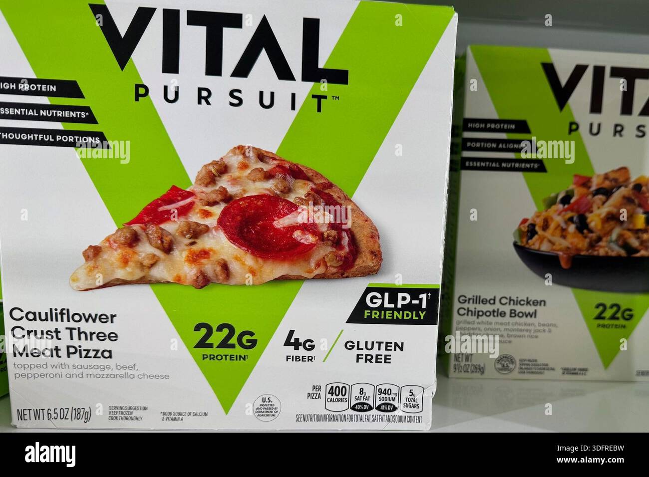 Meals with "GLP-1 Friendly" labels sit on the shelf of a Kroger grocery ...