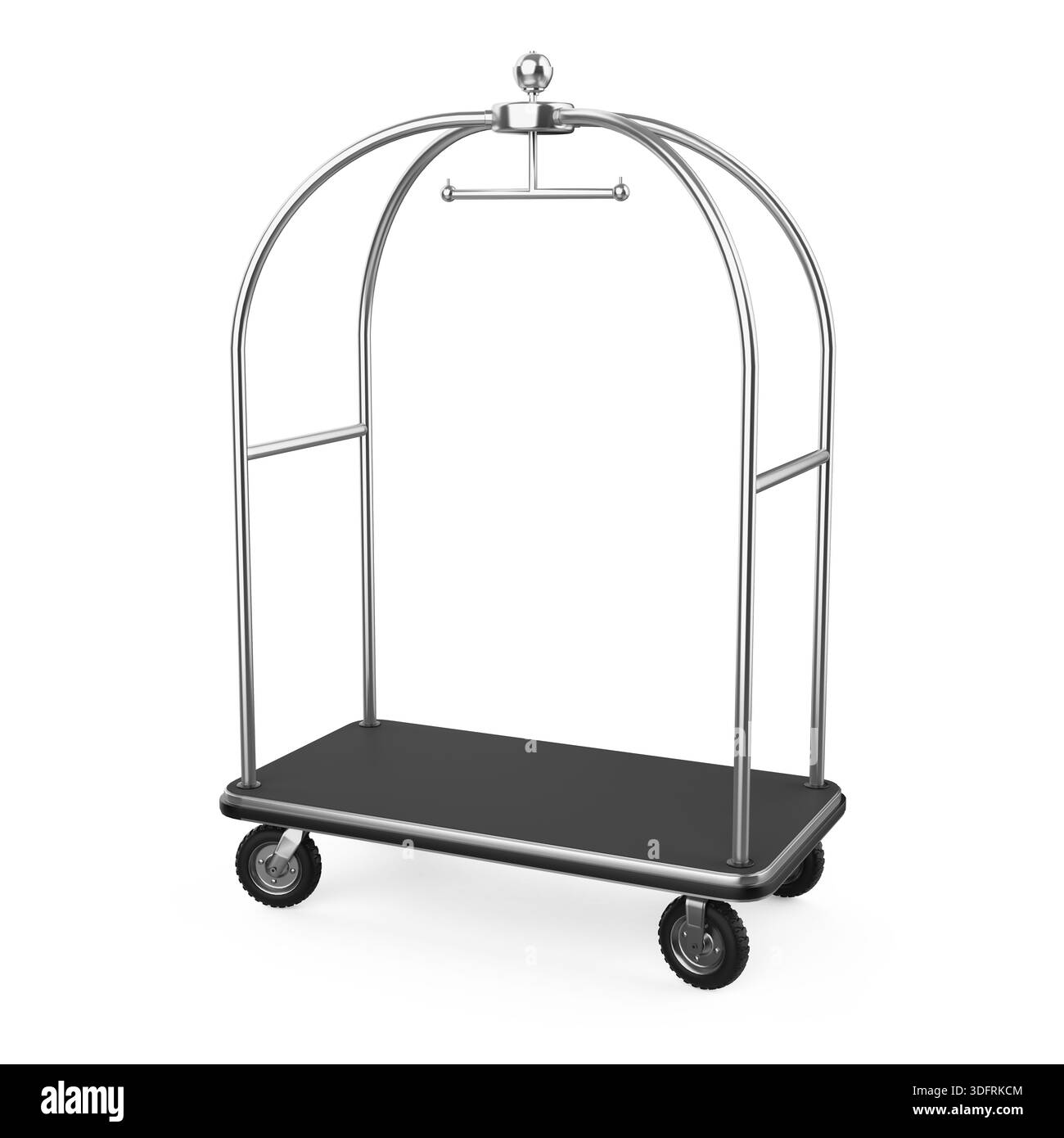 Metal luggage trolley Black and White Stock Photos & Images - Alamy