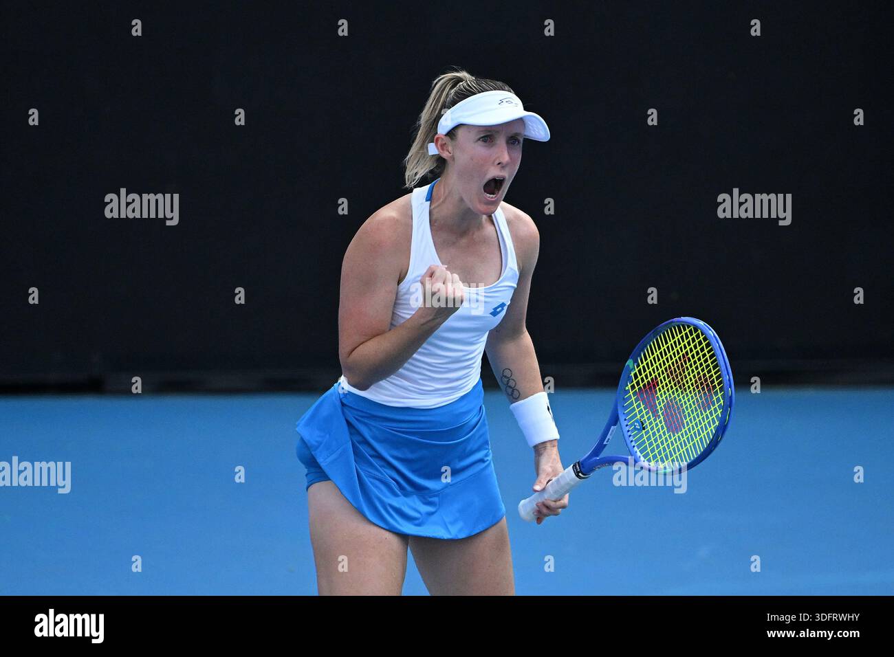 Melbourne, Australia. 14th Jan, 2026. Storm Hunter of Australia reacts ...