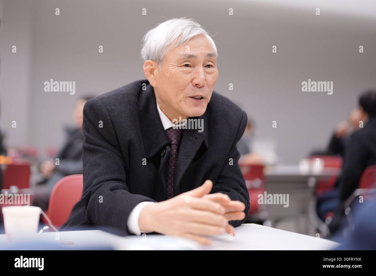 South Korean professional Go legend Cho Hun-hyun, 9-dan, speaks during ...