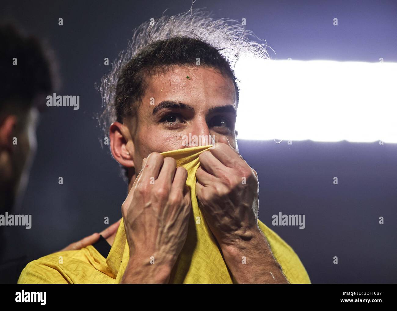 Erbil, Iraq. 13th Jan, 2026. Erbil SC supporters celebrate during the ...