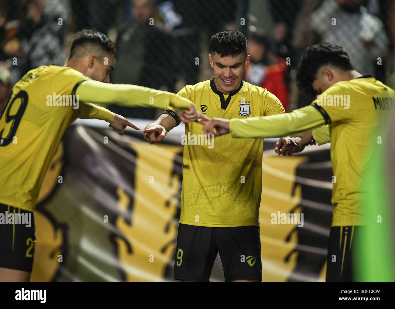 Erbil, Iraq. 13th Jan, 2026. Erbil SC supporters celebrate during the ...