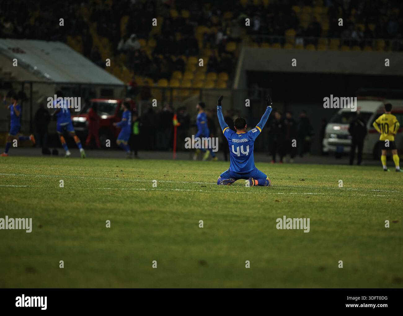 Erbil, Iraq. 13th Jan, 2026. Erbil SC supporters celebrate during the ...
