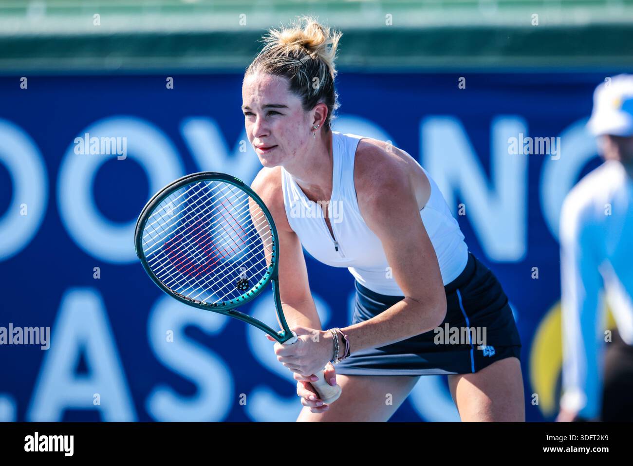 Elizabeth Mandlik of USA plays against Katie Boulter of Great Britain ...