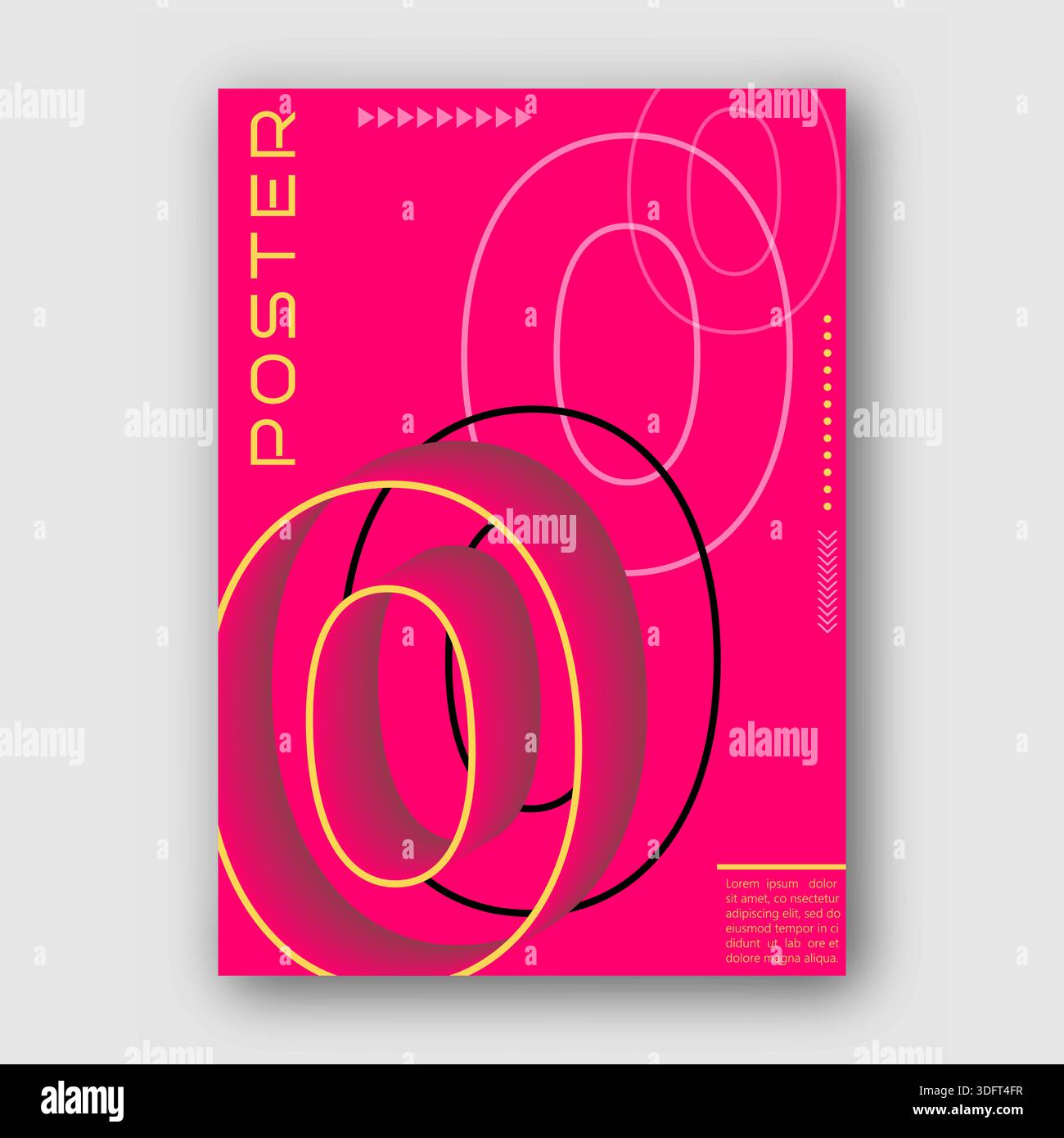 Stylized lowercase letter O. Template for poster, poster, cover ...