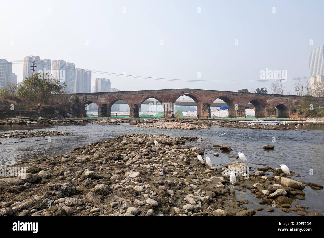 Chengdu,China.13th January 2026. The Erjiangsi Ancient Bridge ...