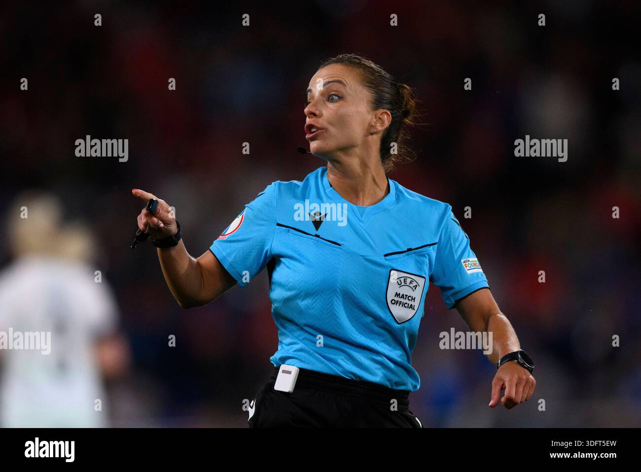 Bern, Switzerland - July 6: Referee Marta Huerta De Aza gestures during ...