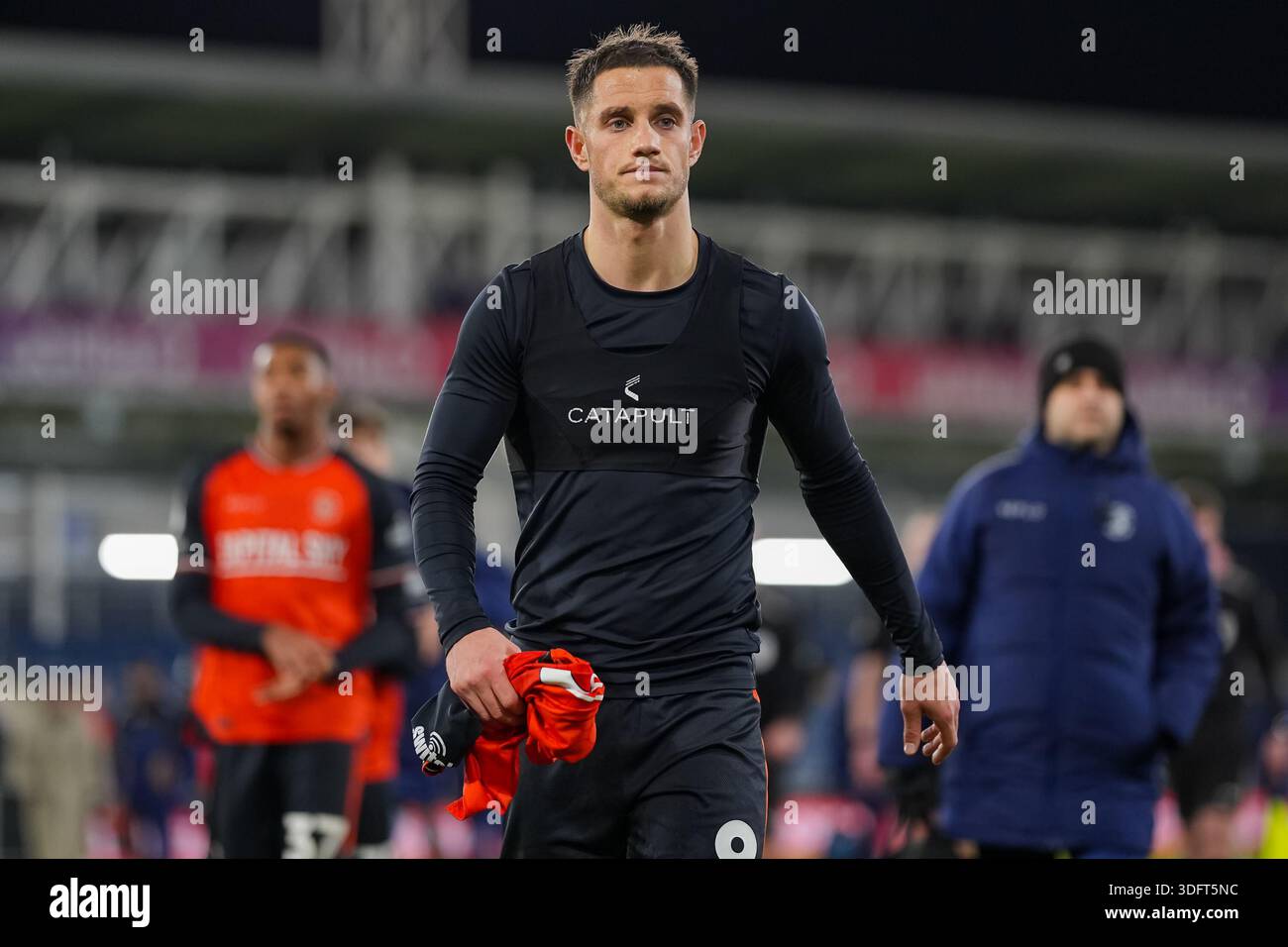 Luton, UK. 13th Jan, 2026. Jerry Yates (9) of Luton Town after the EFL ...
