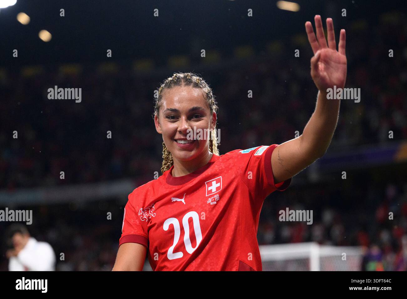 Bern, Switzerland - July 6: Alayah Pilgrim of Switzerland celebrates ...