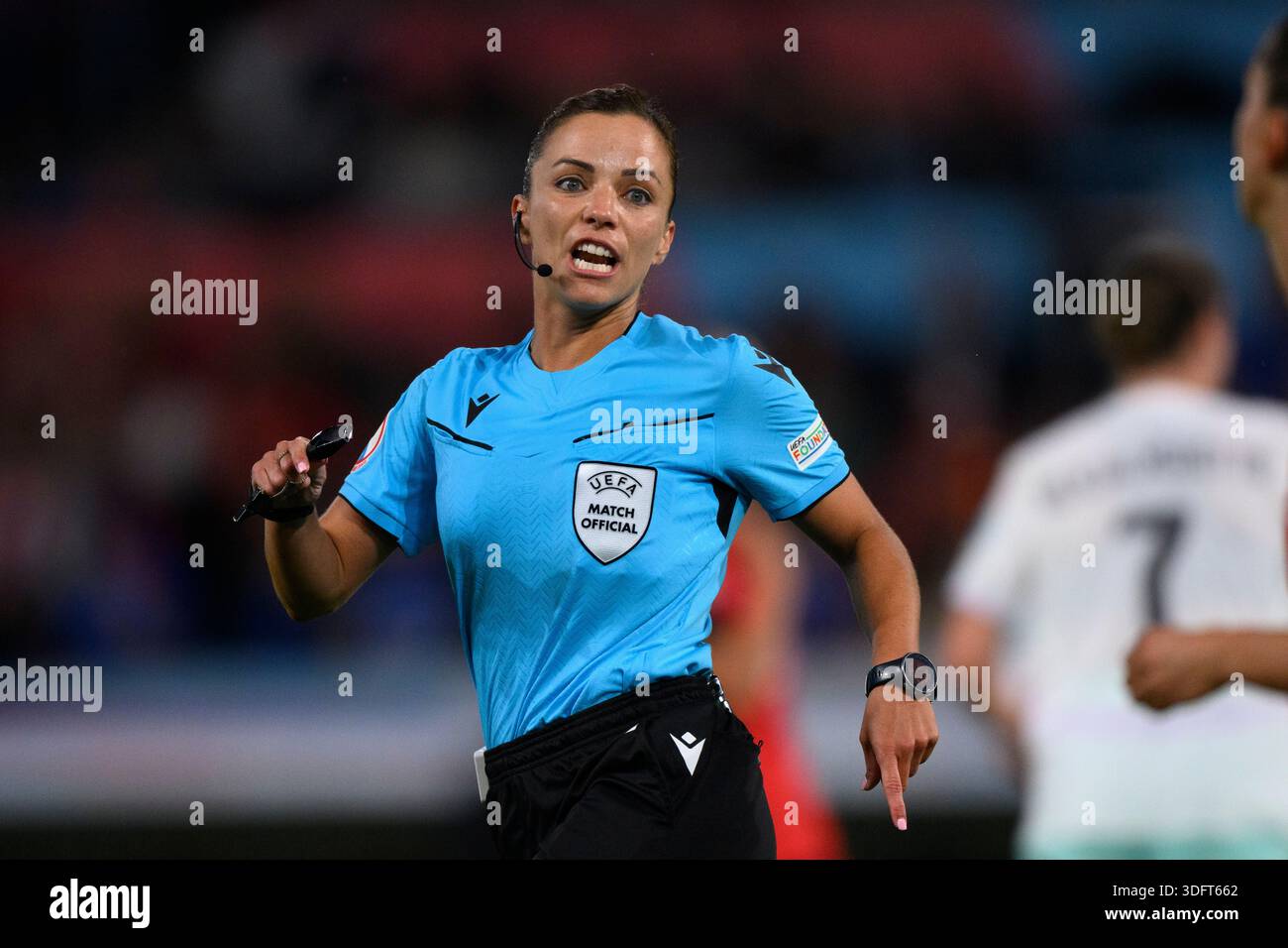 Bern, Switzerland - July 6: Referee Marta Huerta De Aza runs in the ...