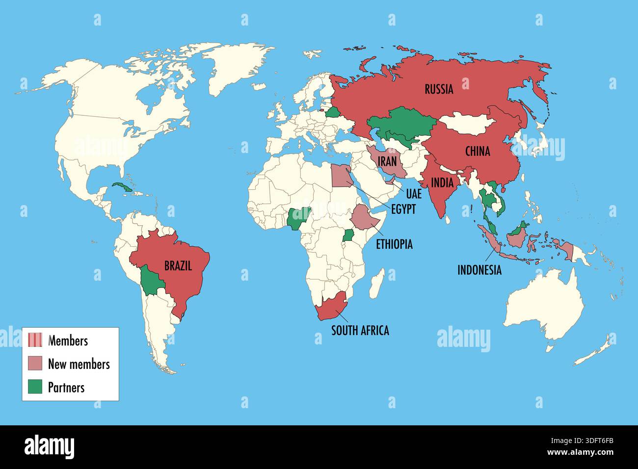 BRICS Countries and Partners World Map – Original Members and Expanded ...