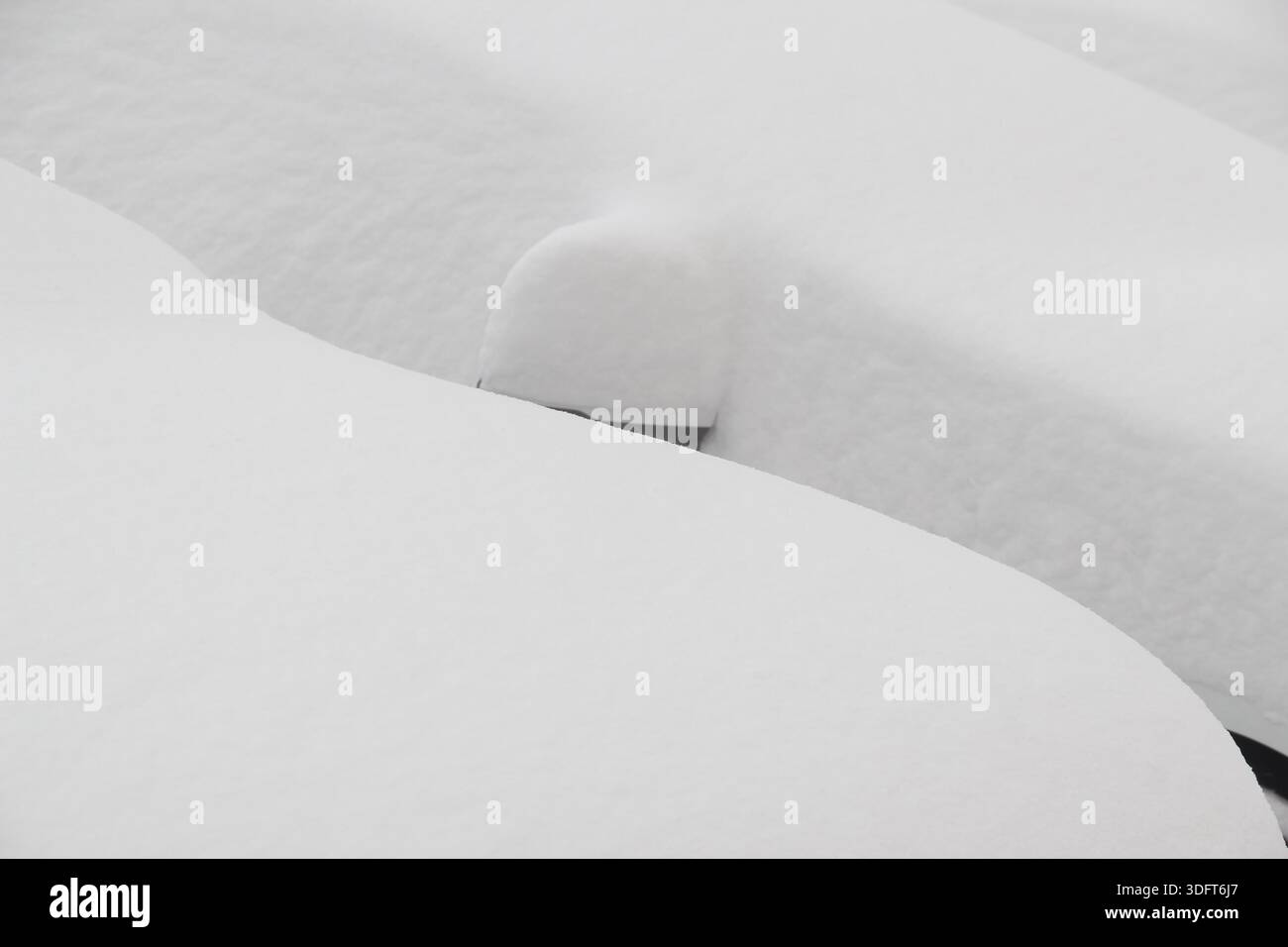 Vehicles are covered with snow after a snowstorm in Weihai City, east ...