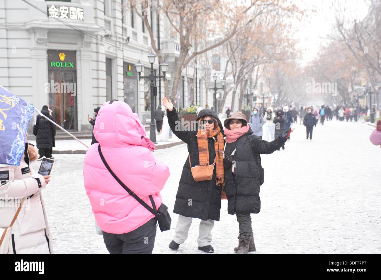 Tourists admire snow scenery in Harbin City, northeast China's ...