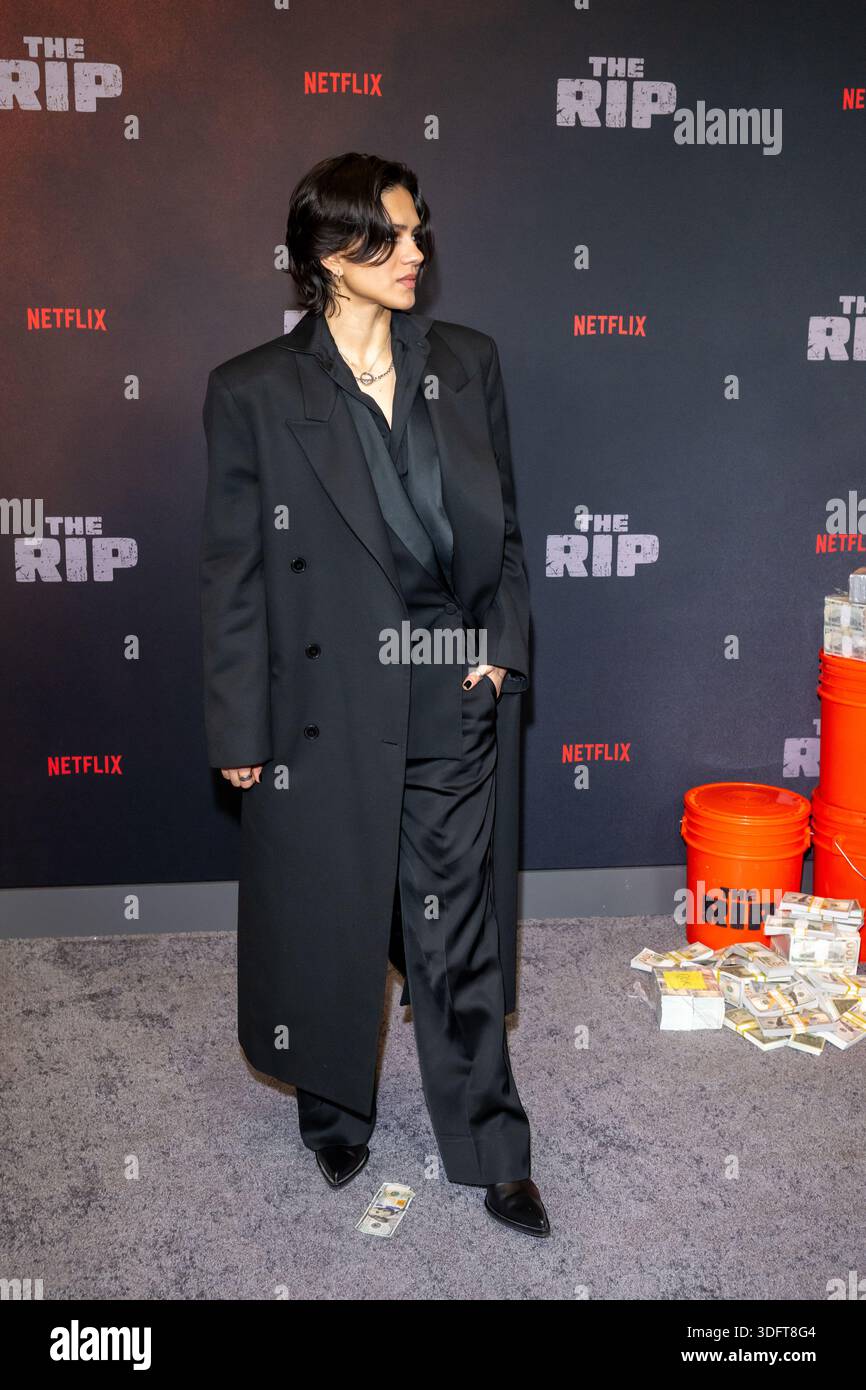 NEW YORK, NEW YORK - JANUARY 13: Sasha Calle attends Netflix's "The Rip ...