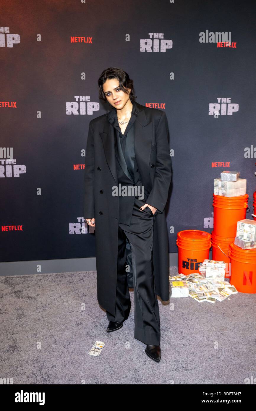 NEW YORK, NEW YORK - JANUARY 13: Sasha Calle attends Netflix's "The Rip ...