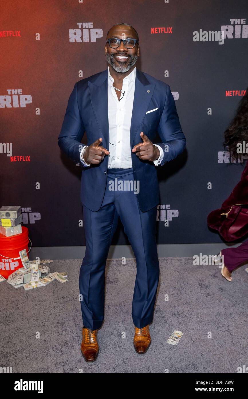 Shannon Sharpe attends Netflix's "The Rip" New York Premiere at Alice ...
