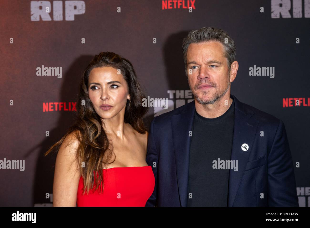 (L-R) Luciana Damon and Matt Damon attend Netflix's "The Rip" New York ...