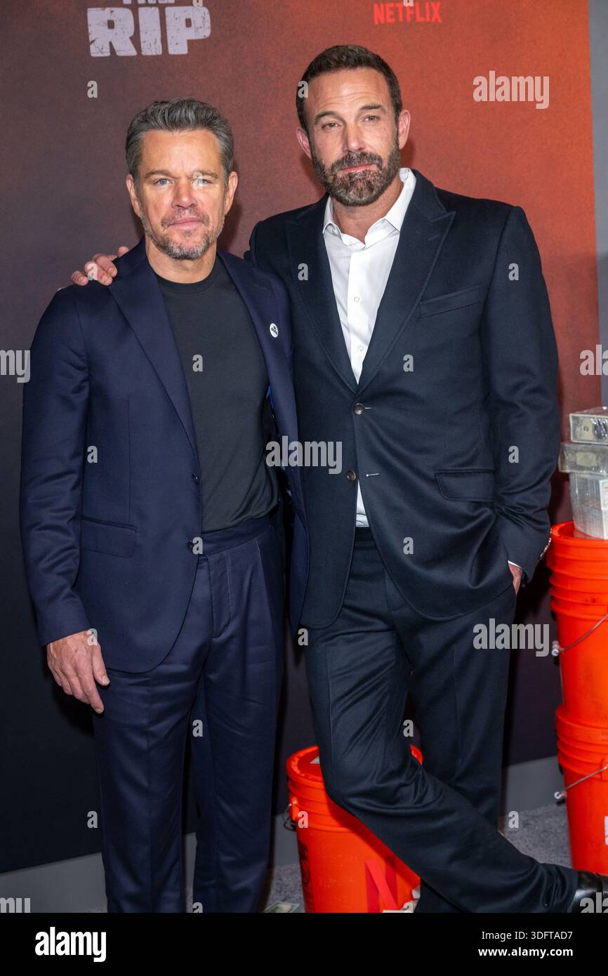 New York, United States. 13th Jan, 2026. (L-R) Matt Damon and Ben ...