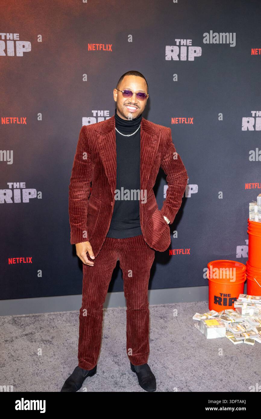 Terrence J attends Netflix's "The Rip" New York Premiere at Alice Tully ...