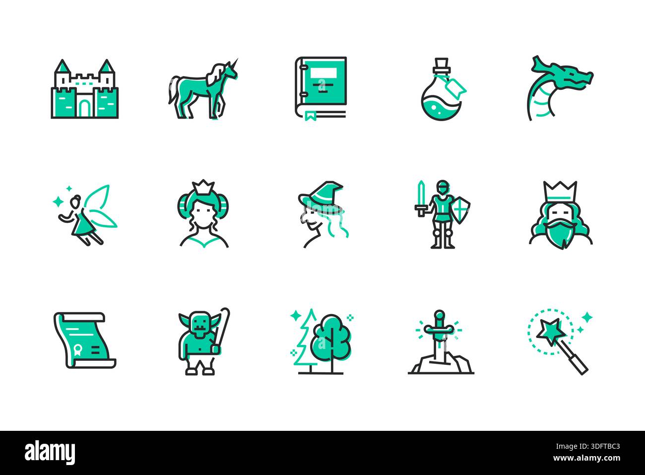 Sword fairy tale line Cut Out Stock Images & Pictures - Alamy