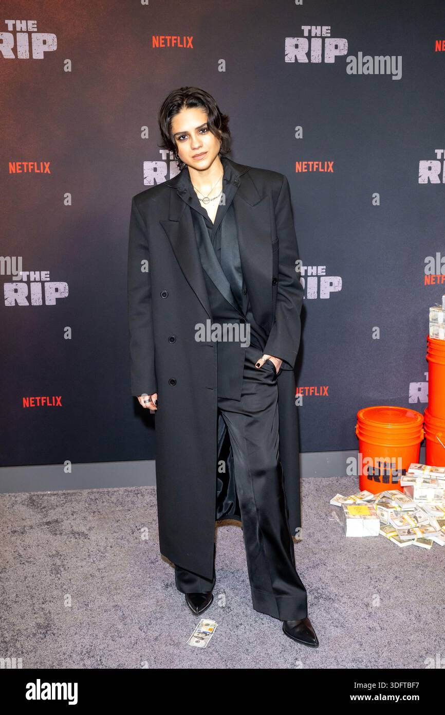Sasha Calle attends Netflix's "The Rip" New York Premiere at Alice ...