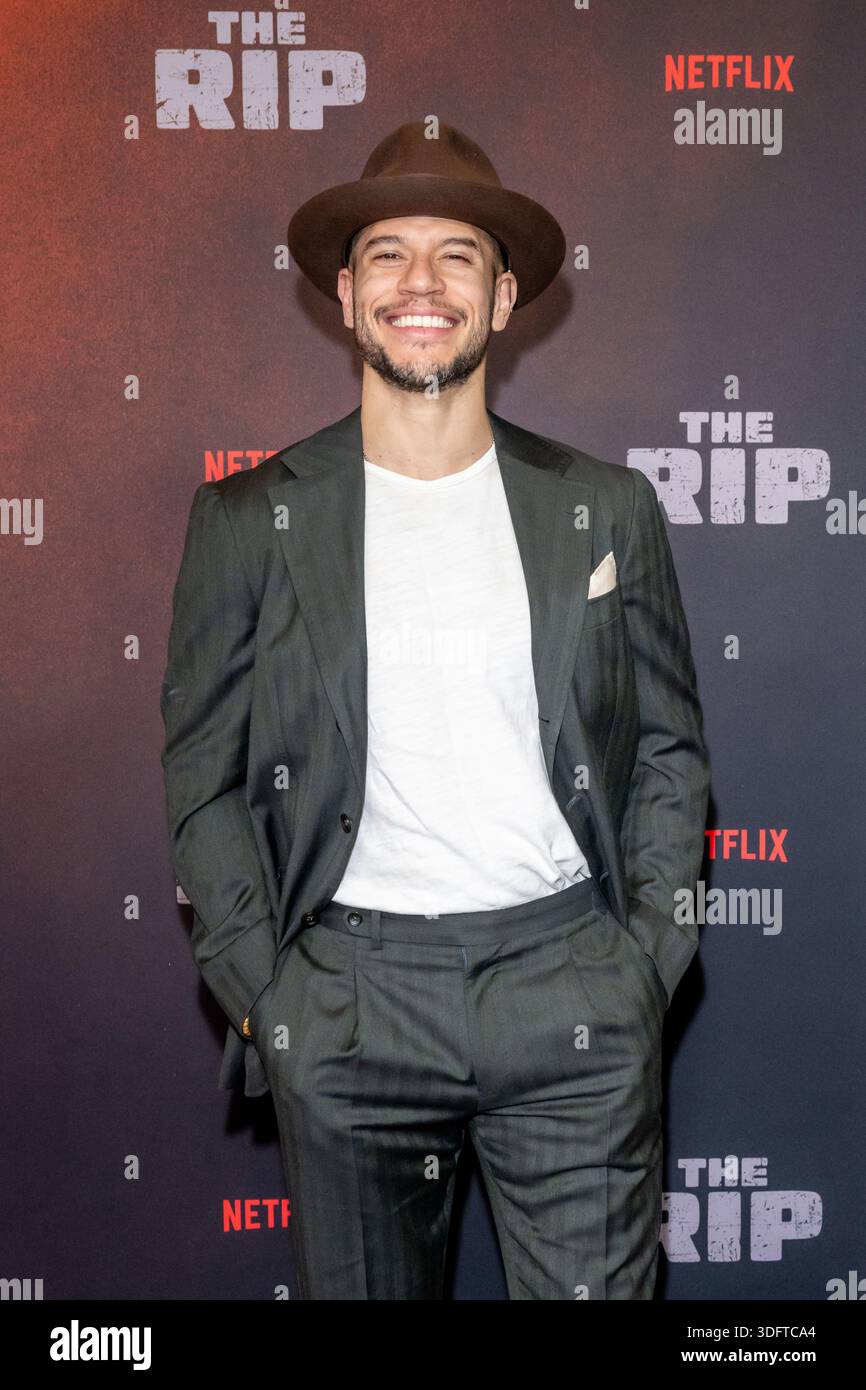 Alex Hernandez attends Netflix's "The Rip" New York Premiere at Alice ...