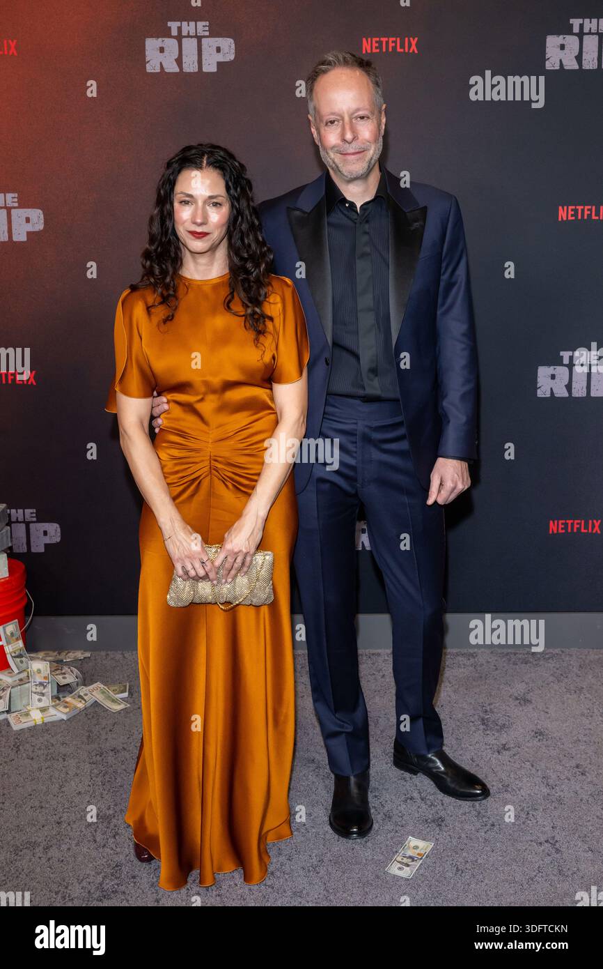 (L-R) Andrea Shorter and Clinton Shorter attend Netflix's "The Rip" New ...