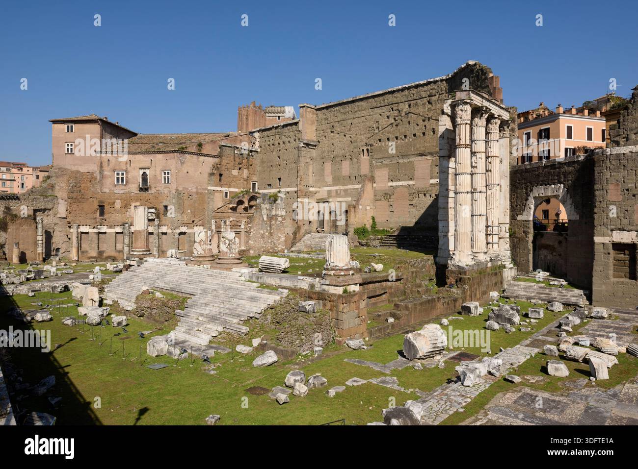 Rome. Italy. The Forum of Augustus with the Temple of Mars Ultor (Mars ...