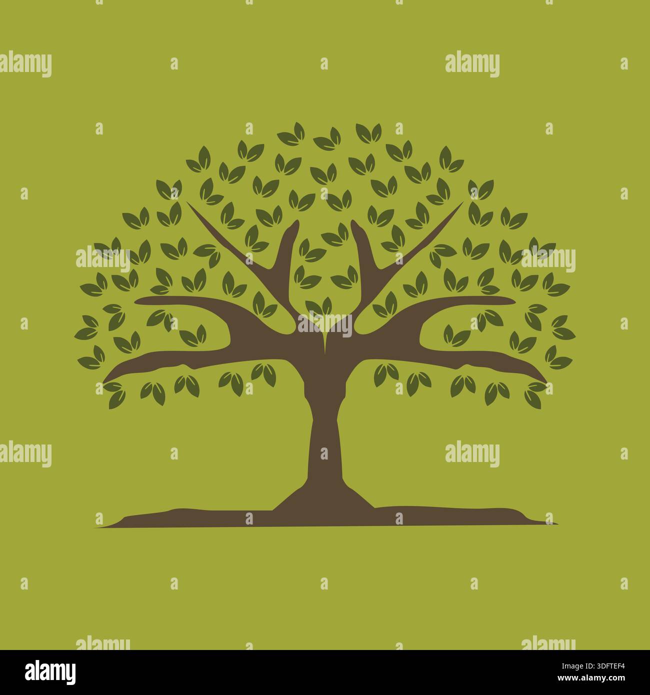 Clean and modern tree vector icon design with flat minimal style ...