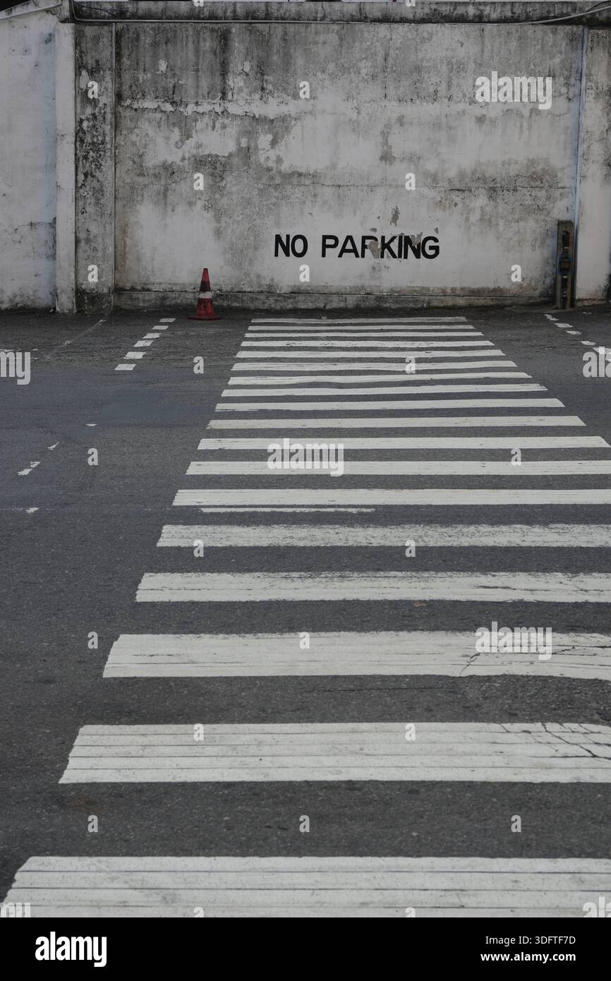 Stilleben Sri Lanka, 20251226, Zebrastreifen der an eine Wand führt ...