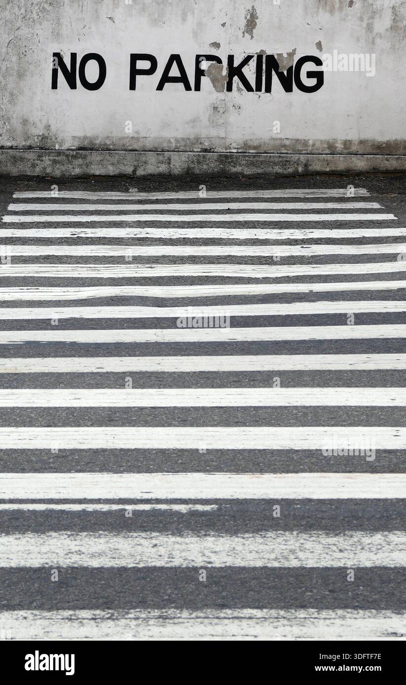 Stilleben Sri Lanka, 20251226, Zebrastreifen der an eine Wand führt ...