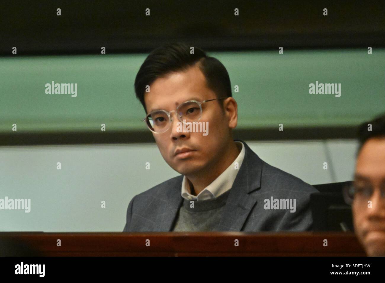 A genial view showing Scott Leung Man-kwong sitting at the chambers at ...