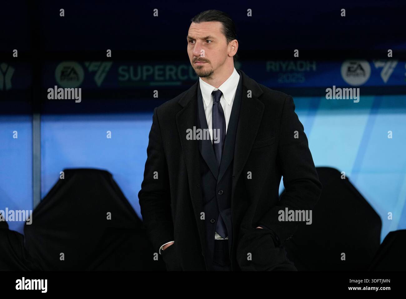FILE - Former soccer star Zlatan Ibrahimovic stands before the Italian ...