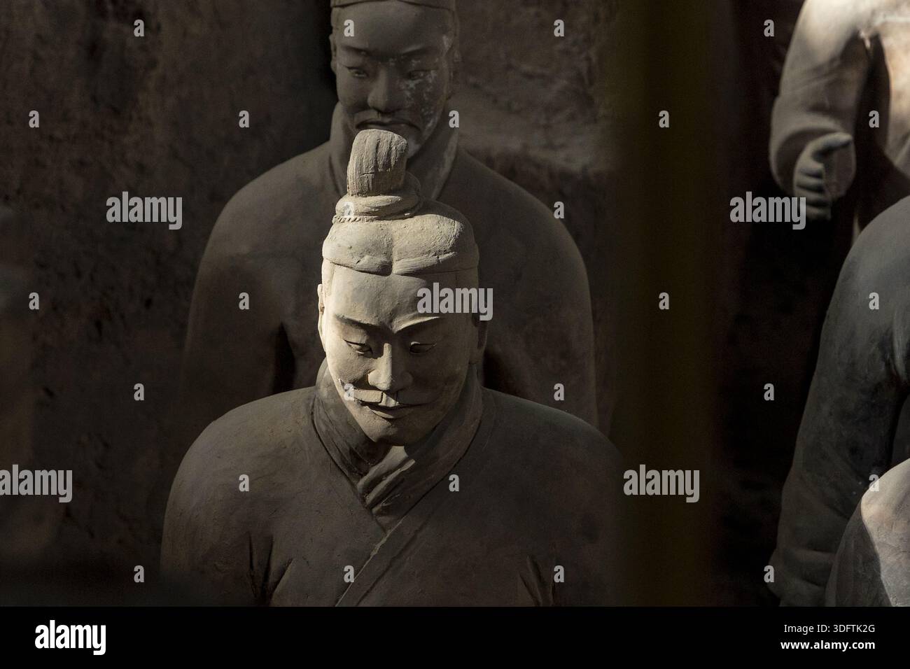 Xi'An, China - 26 November 2025: View of the stoic faces of the ...