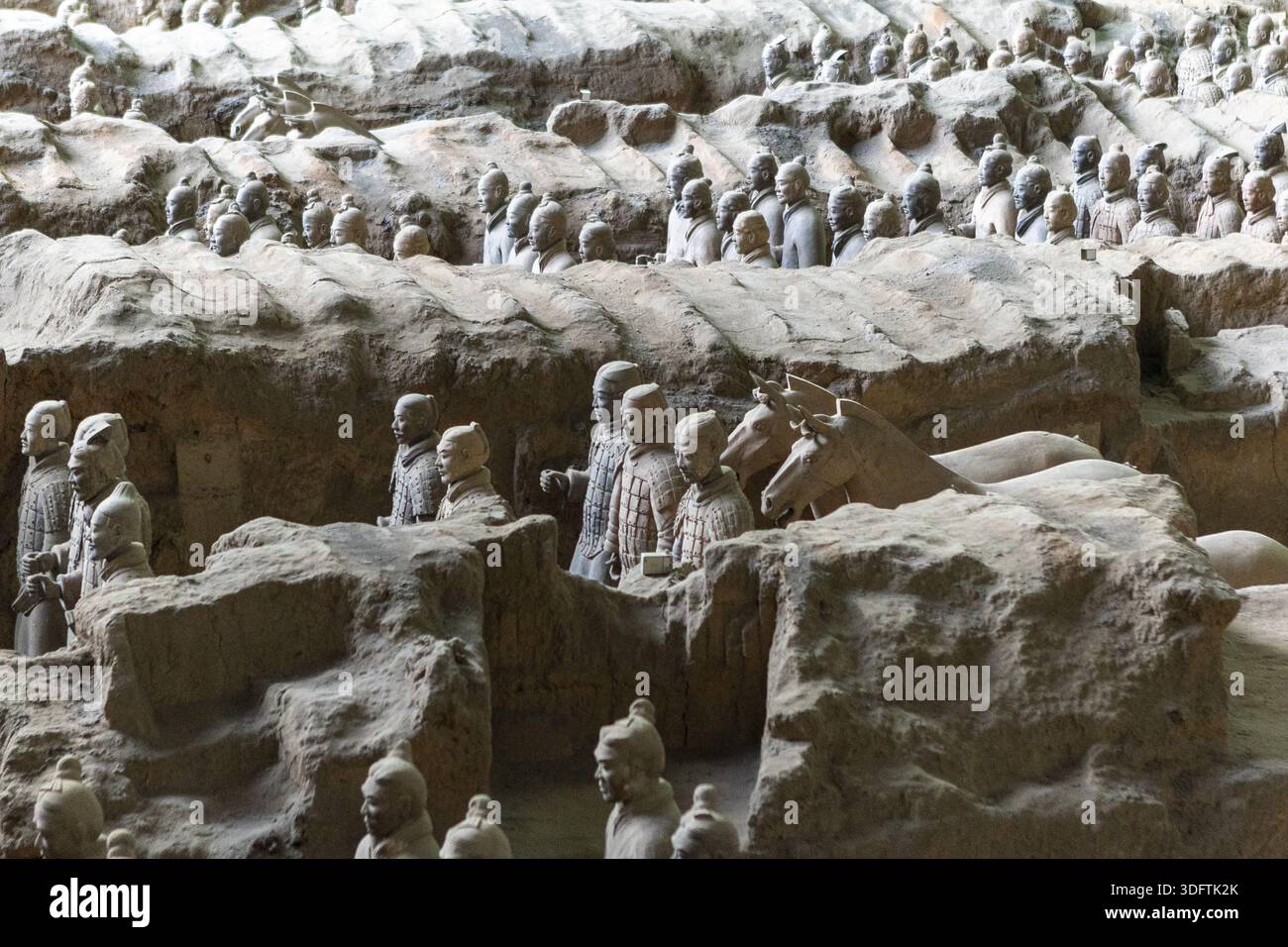 Xi'An, China - 26 November 2025: View of the Terracotta Army's stoic ...