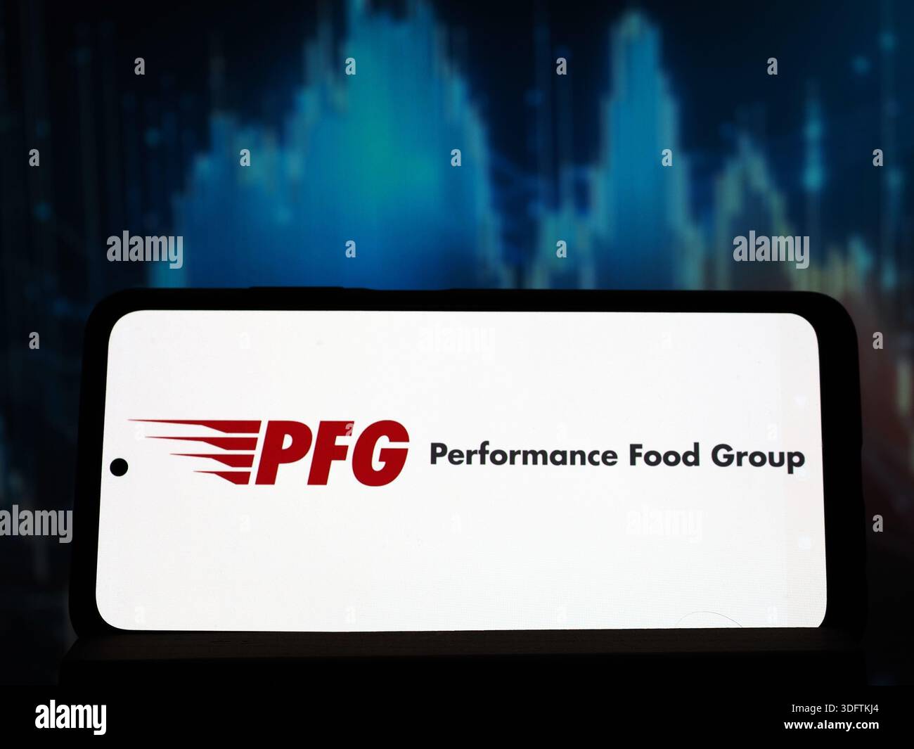 In this photo illustration, Performance Food Group Company logo seen ...