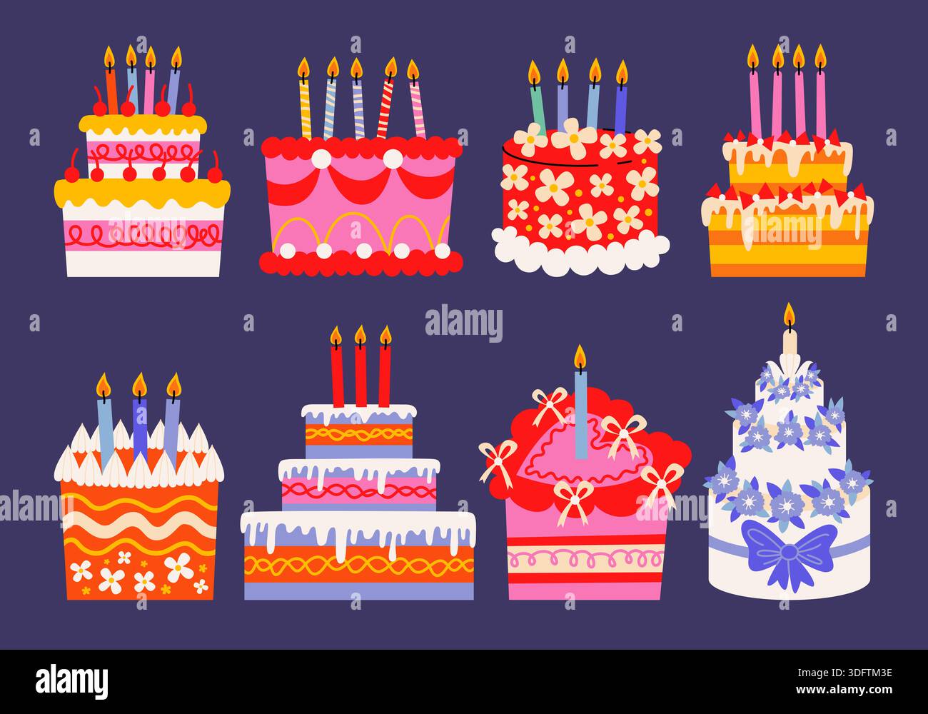 Cartoon illustrations of cakes and desserts hi-res stock photography ...