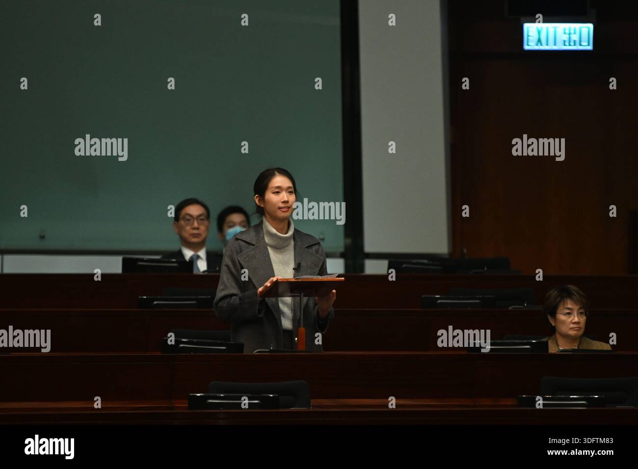 A genial view showing Vivian Kong Man-wai sitting at the chambers at ...
