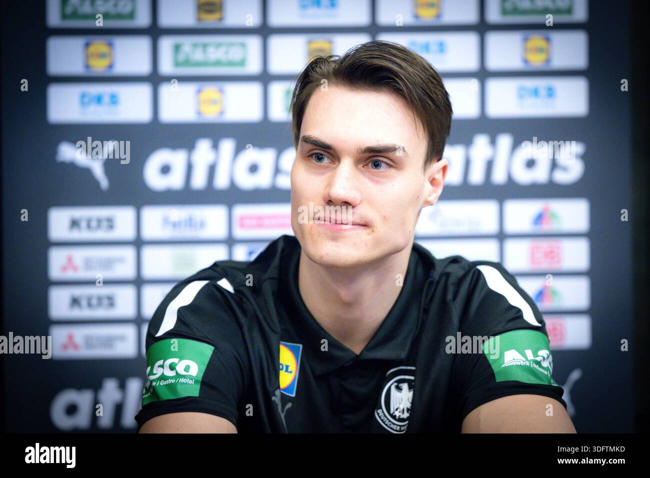 14 January 2026, Denmark, Silkeborg: The player Miro Schluroff at a ...