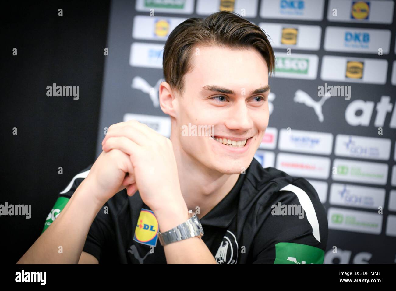 14 January 2026, Denmark, Silkeborg: The player Miro Schluroff at a ...