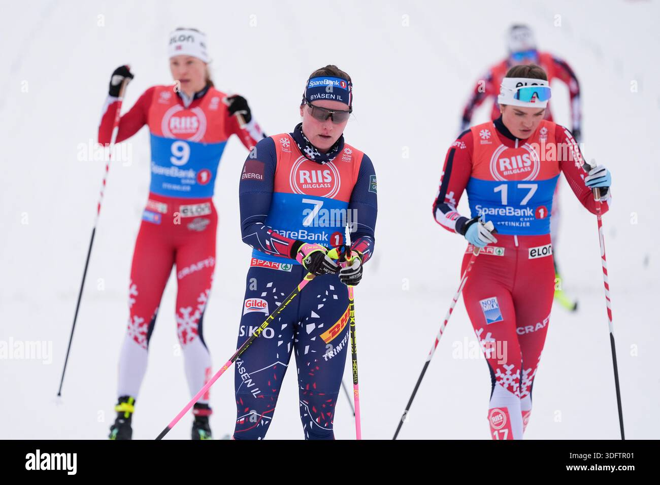 Steinkjer, Norway 20260114. Julie Myhre at the finish. Sprint classic ...