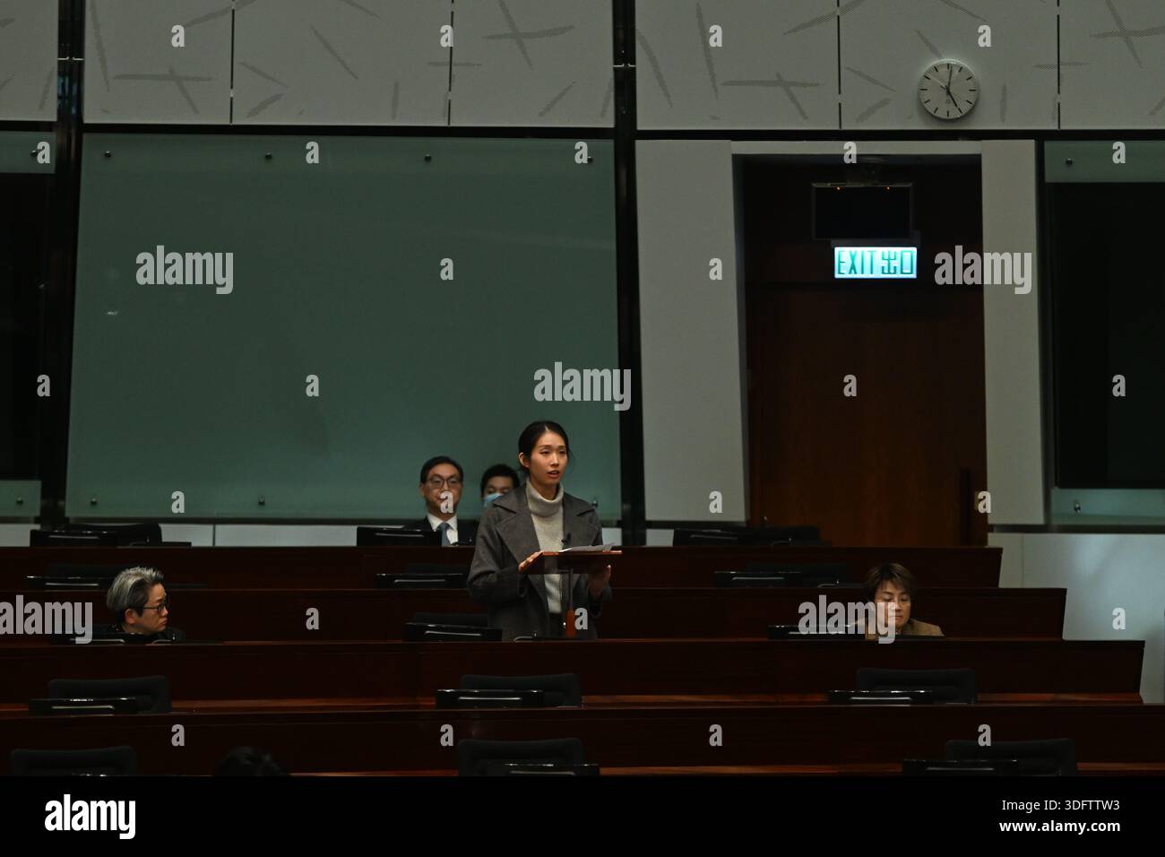 A genial view showing Vivian Kong Man-wai sitting at the chambers at ...