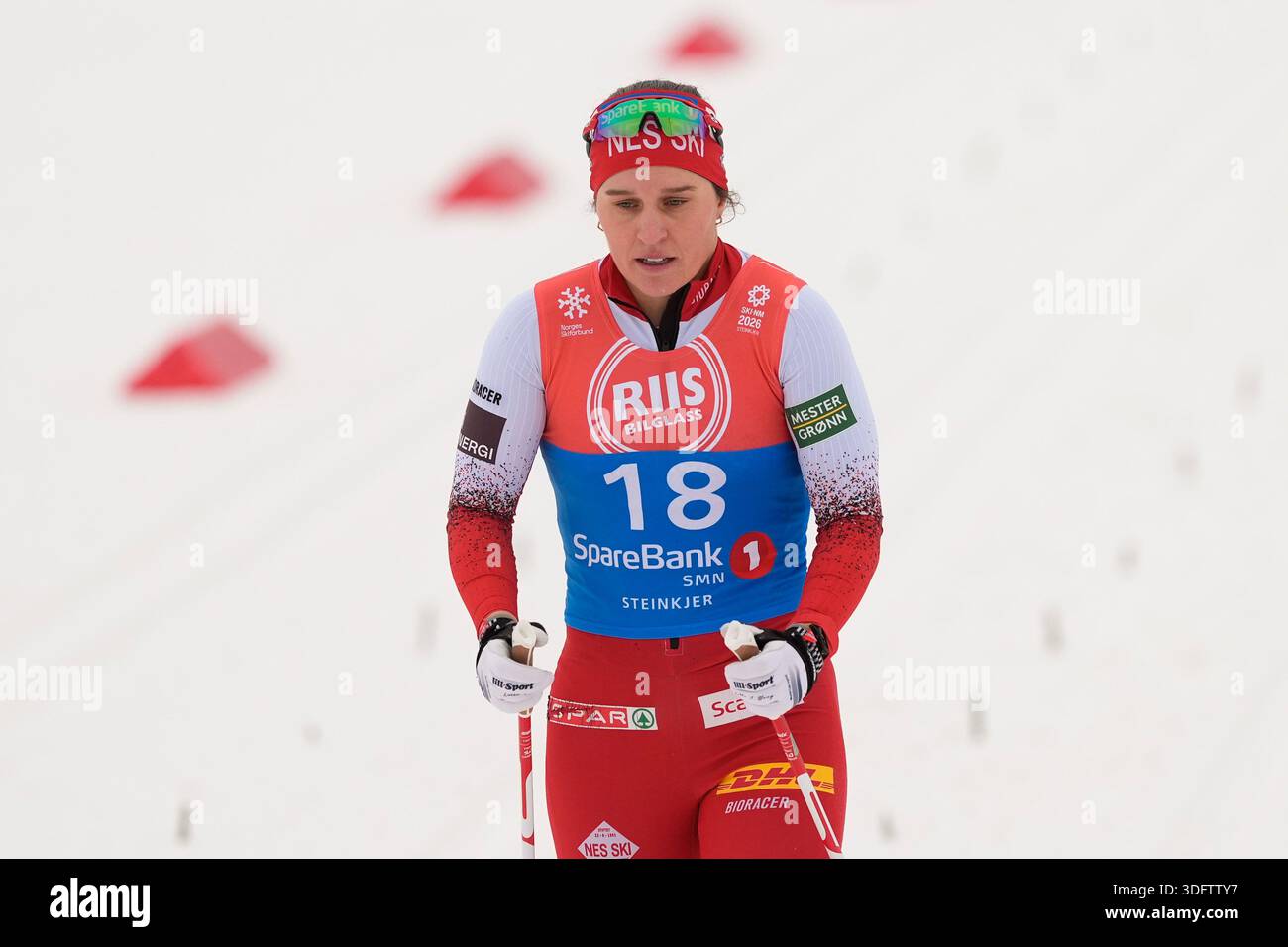 Steinkjer, Norway 20260114. Lotta Udnes Weng finishes. Sprint classic ...