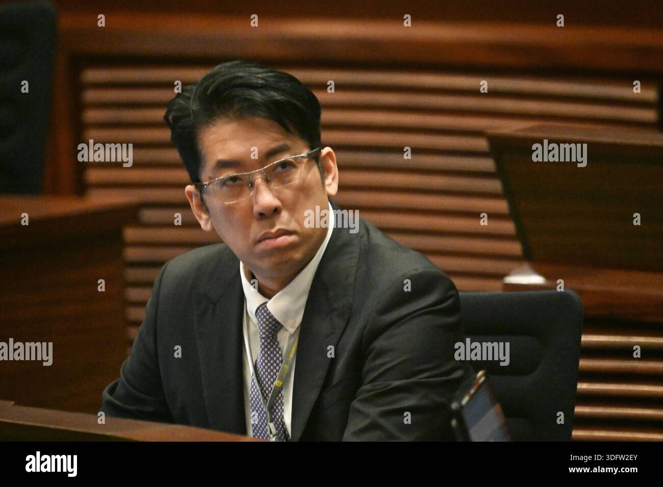 A genial view showing Ray Wong Wing-wai sitting at the chambers at the ...