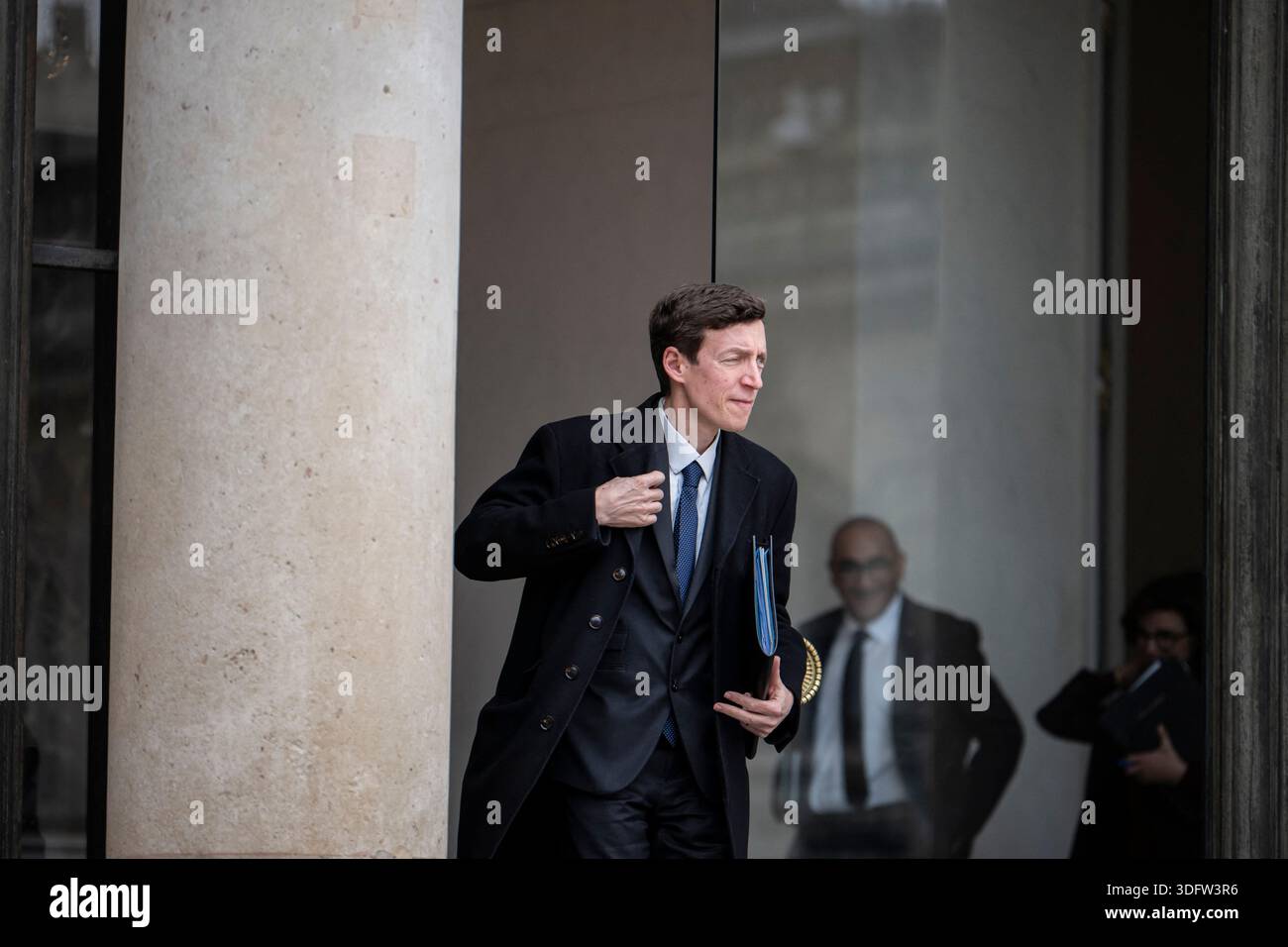 France's Education Minister Edouard Geffray leaves after attending the ...