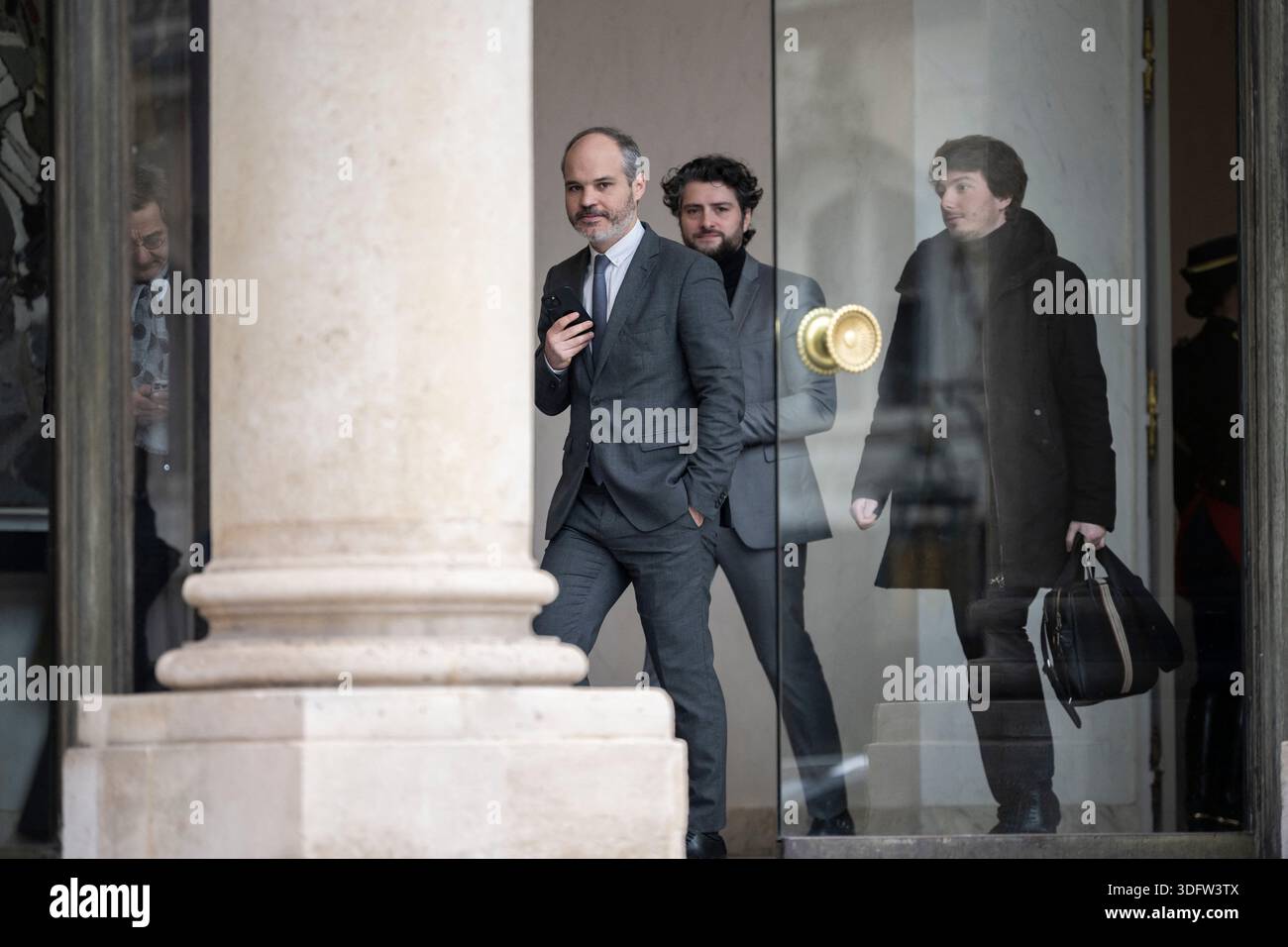Jonathan Guemas and Jonas Bayard after the weekly cabinet meeting at ...