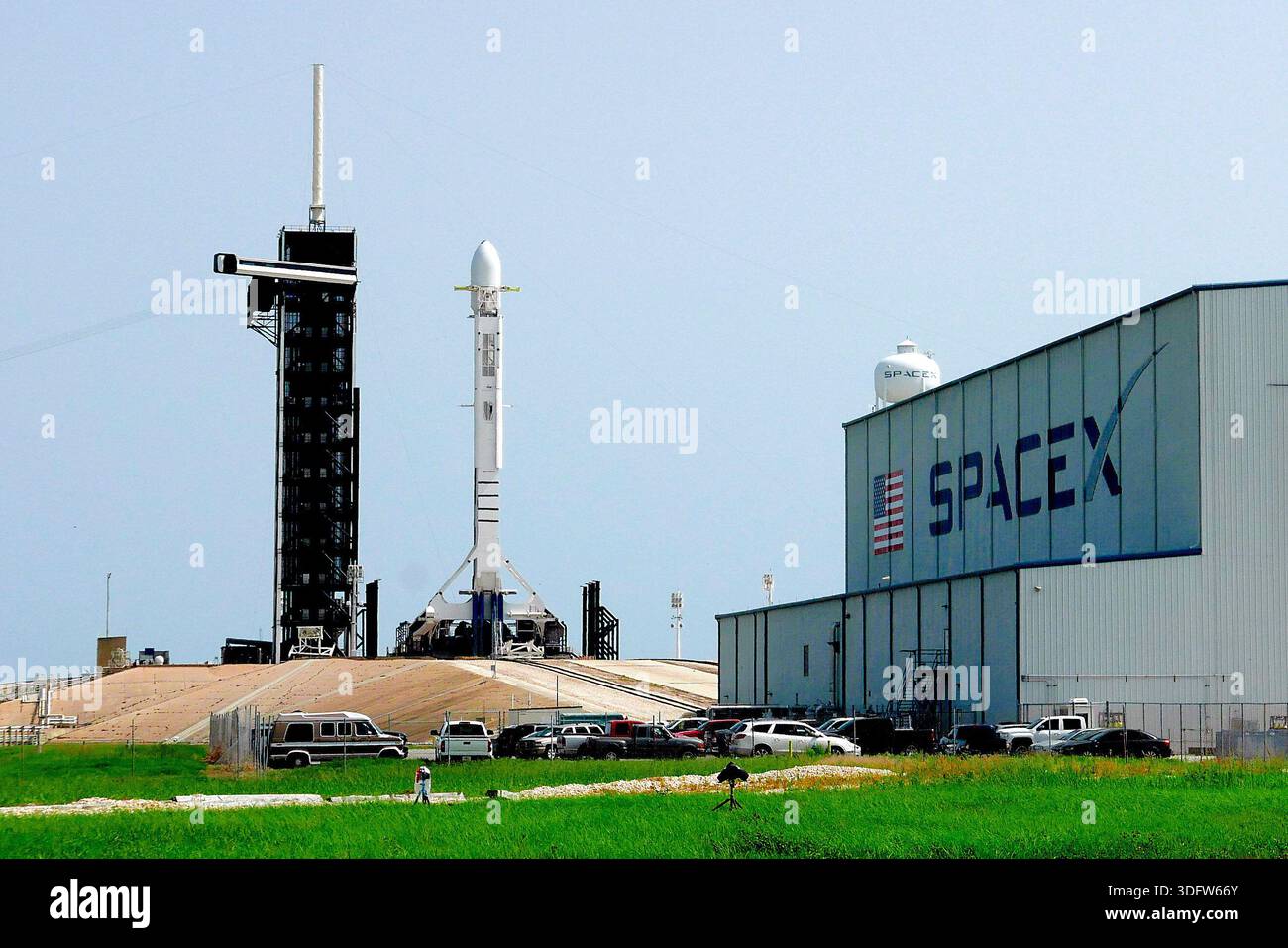 FILE - A Falcon 9 SpaceX rocket stands ready for launch at pad 39A at ...