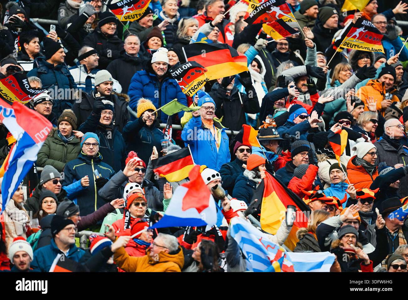 14 January 2026, Bavaria, Ruhpolding: Biathlon: World Cup, 4 x 6 km ...